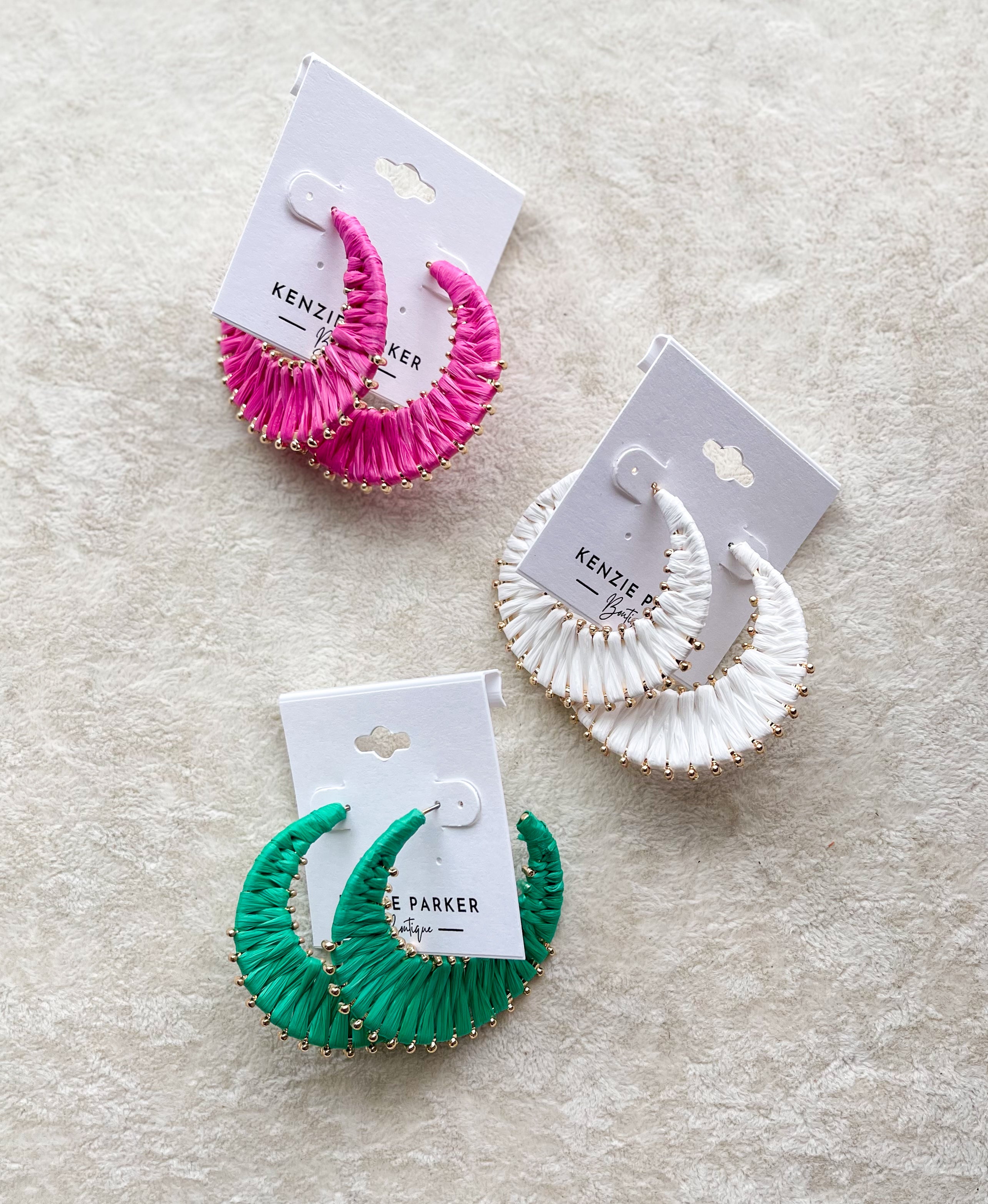 Kai Raffia Gradual Shape Hoops – Kenzie Parker